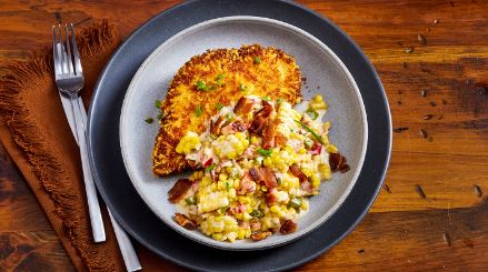 Parmesan-Crusted Chicken and Creamed Corn – Keystone Cheese